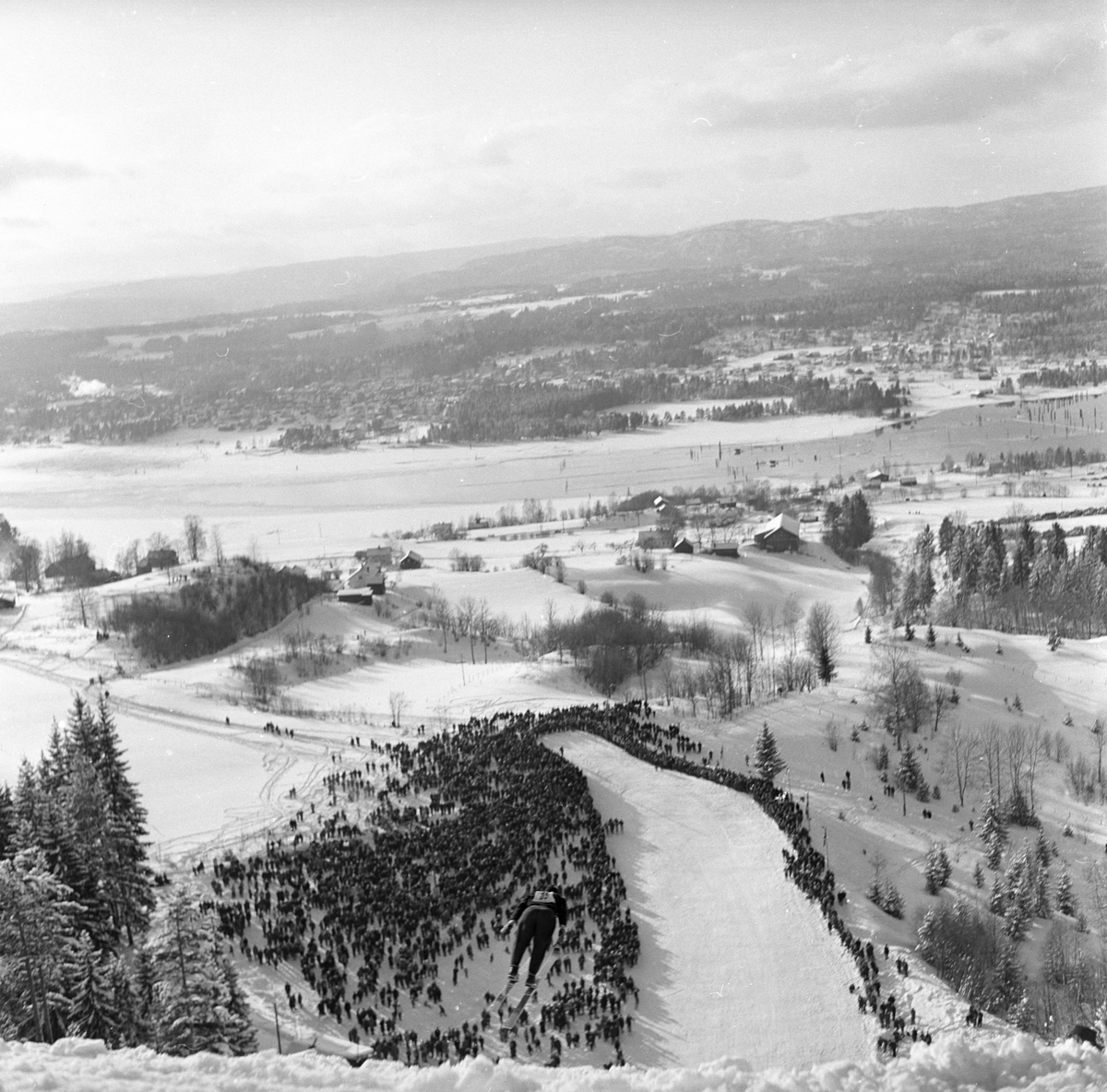 Modum, Vikersund, 1962, hopprenn i Vikersundbakken. - Norsk Folkemuseum ...