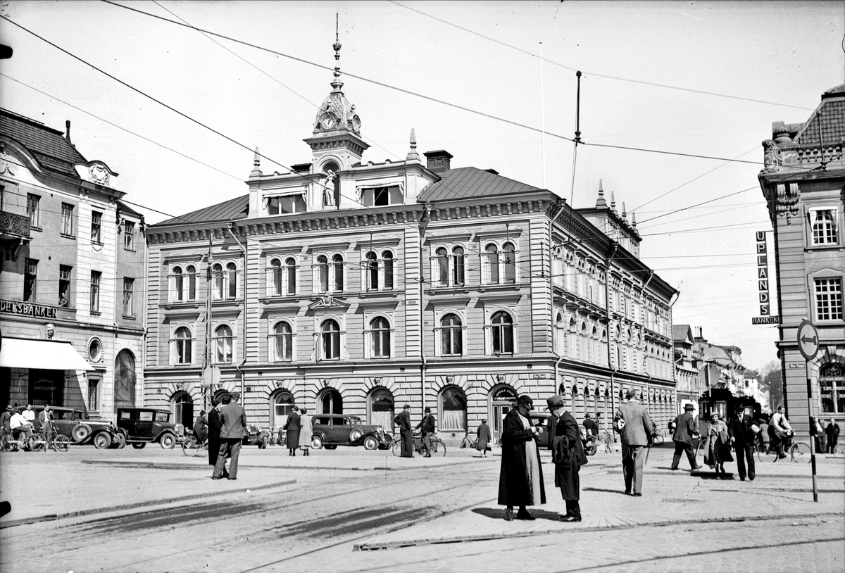 Stora torget med Uppsala stads rådhus, kvarteret Rådstugan, Uppsala ...