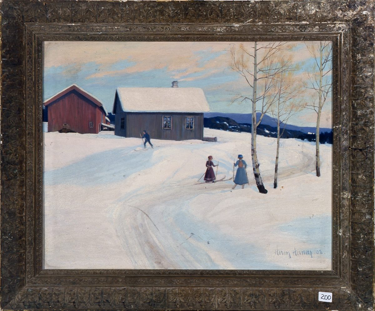 Vinterlandskap [Maleri] - Anno Glomdalsmuseet / DigitaltMuseum