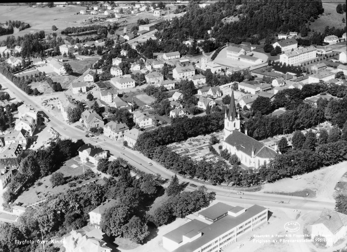 Text på bild:"Flygfoto över Kinna" - Vänersborgs museum / DigitaltMuseum