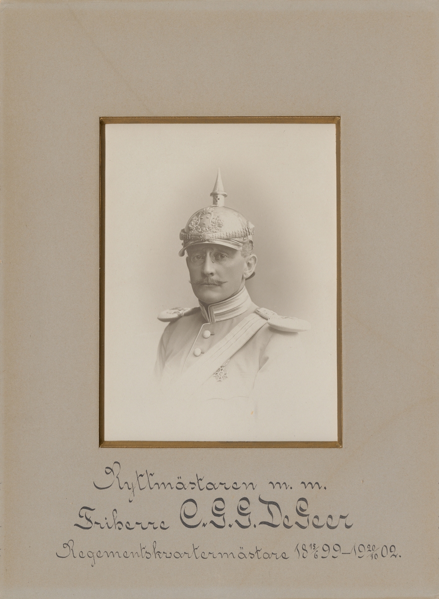 Porträtt av Carl Gustaf Gerard De Geer af Finspång, ryttmästare vid ...