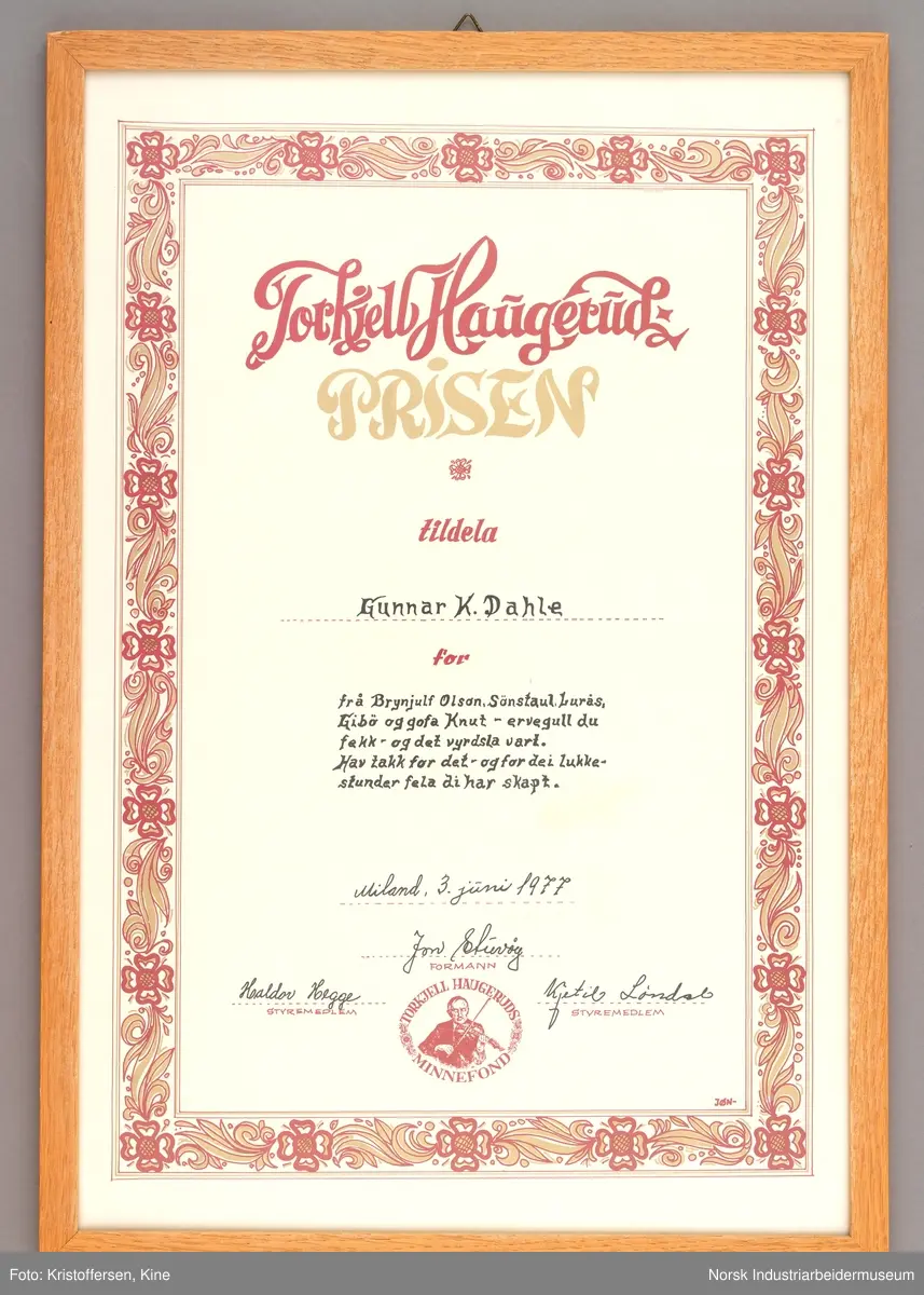 Diplom - Norsk Industriarbeidermuseum / DigitaltMuseum