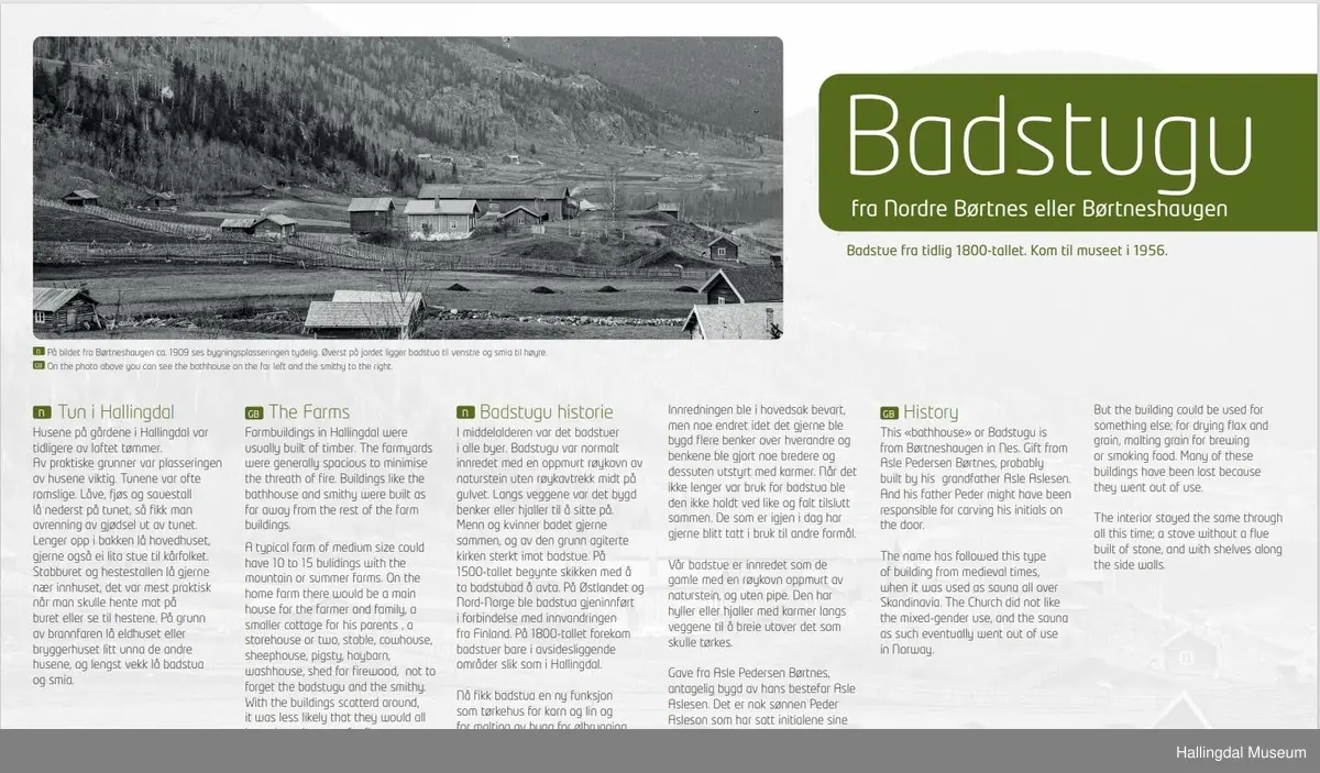 Badstue fra Børtnes i Nes - Hallingdal Museum / DigitaltMuseum