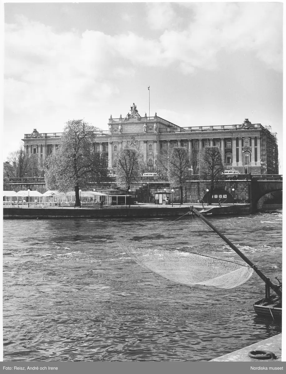Stockholm. Riksdagshuset på Helgeandsholmen, uppfört 1897-1905 efter ritningar av arkitekten ...