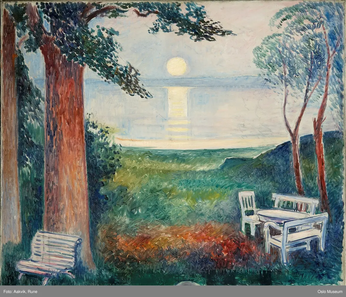 Sceneskisse til Gerts have [oljemaleri] - Oslo Museum / DigitaltMuseum