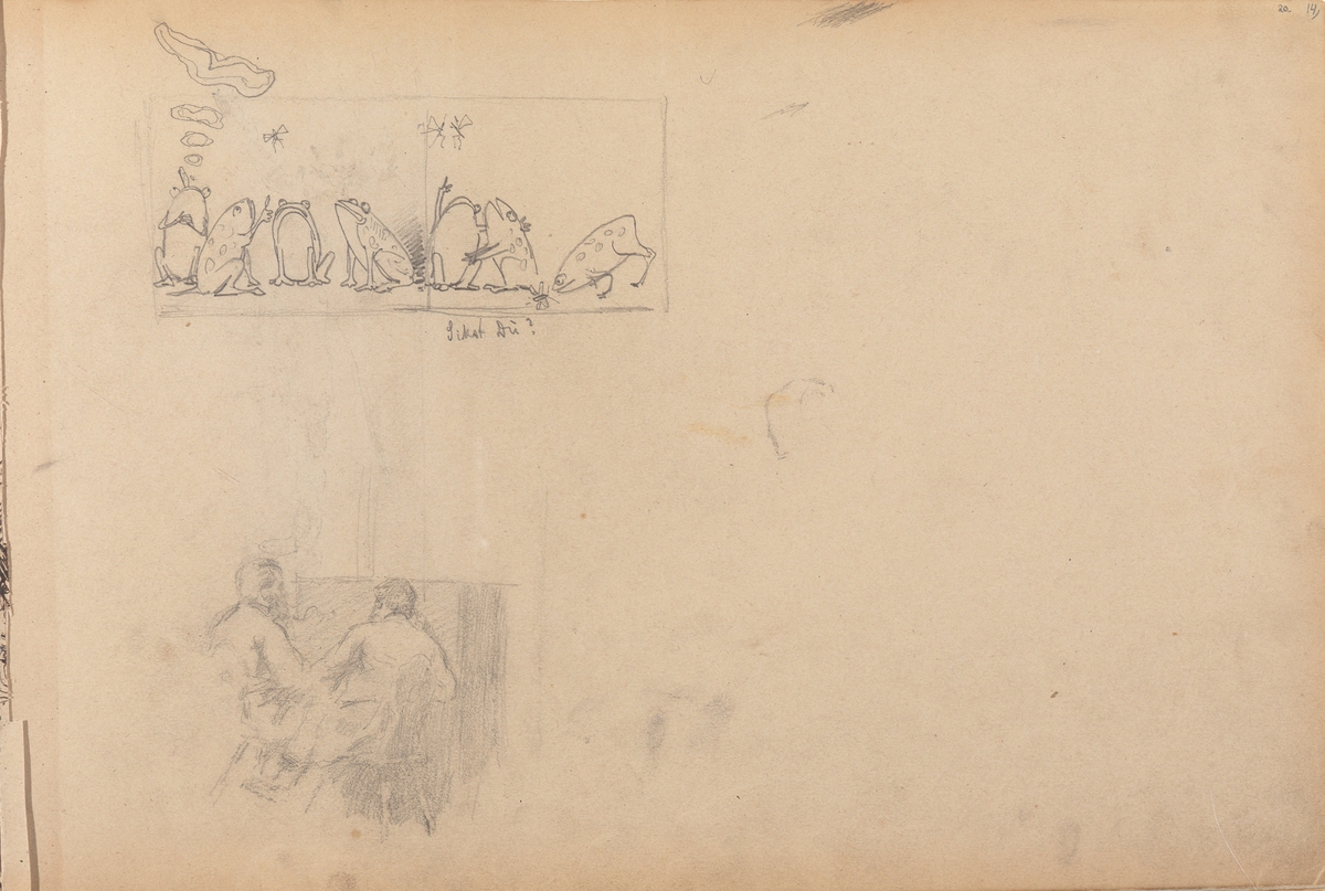 Frosker og mygg; To menn i samtale [Tegning] - Nasjonalmuseet ...