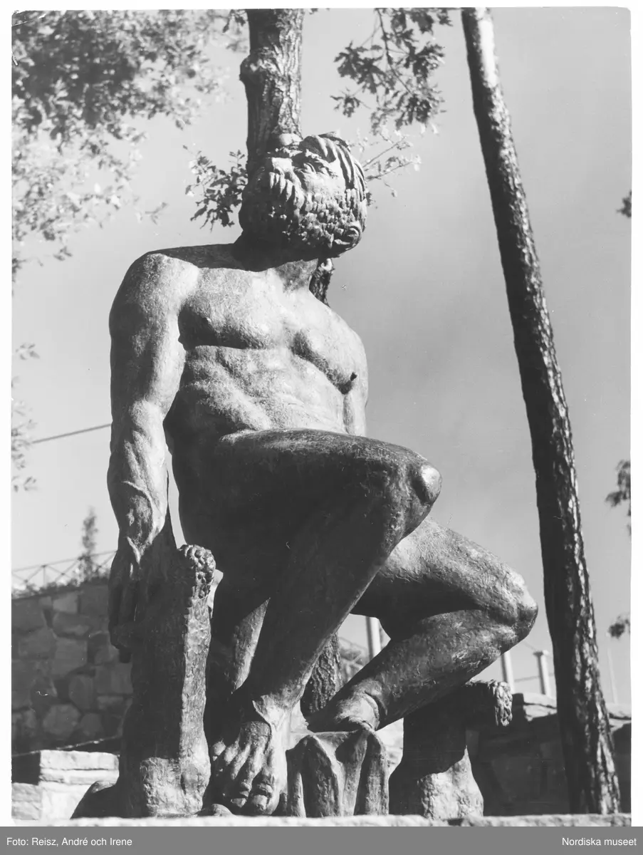 Stockholm. Eremiten, staty av Carl Milles, som ingår i ...
