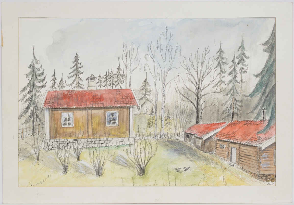 Tegning, akvarell - Museene i Akershus / DigitaltMuseum