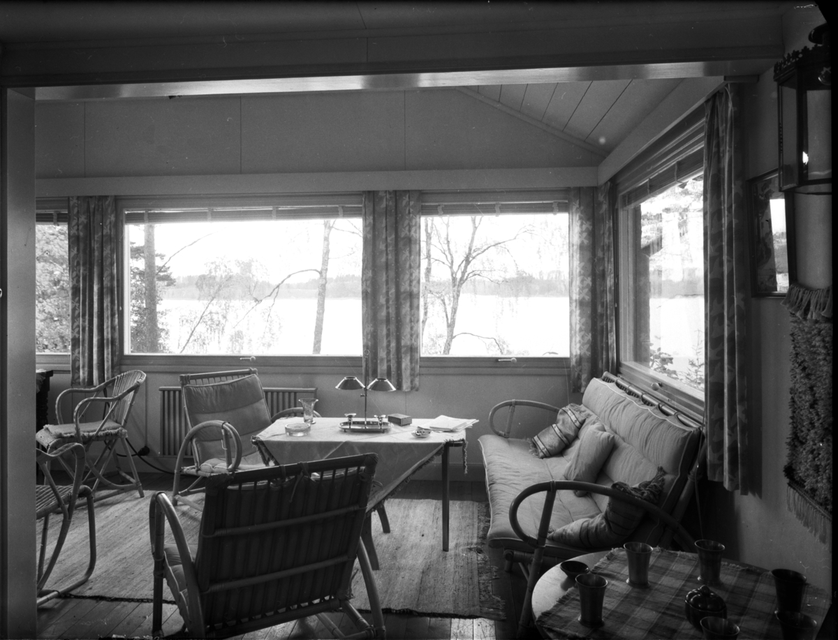 Solbacka läroverk, Rektor Folke Goding, interiör Sportstuga ”Misteln” - ArkDes / DigitaltMuseum