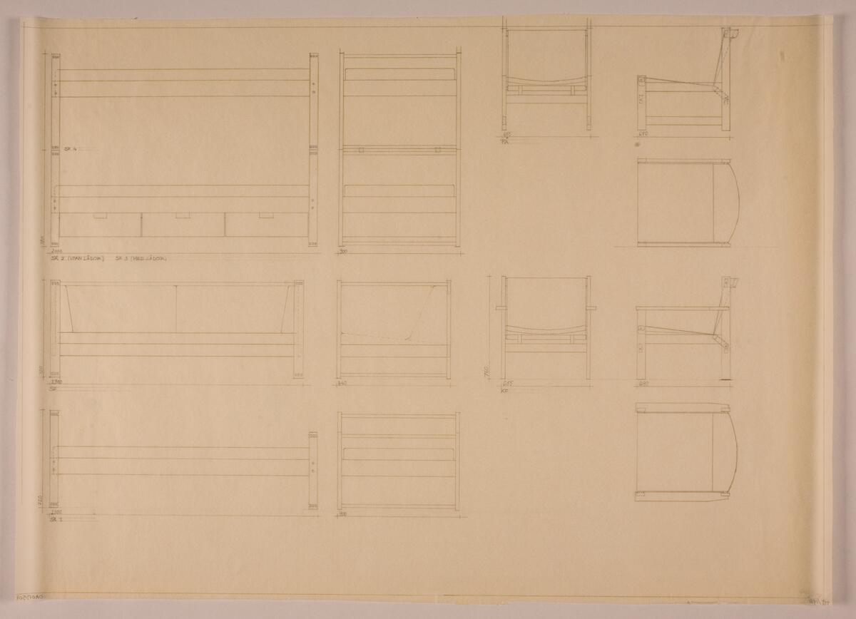 Möbler [ritning] - Designarkivet / DigitaltMuseum