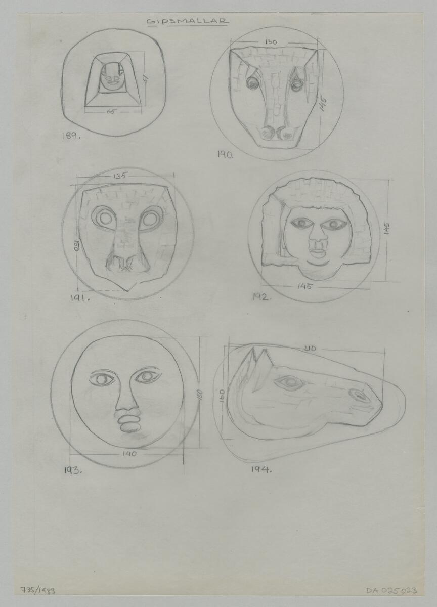 Gipsmallar [skiss] - Designarkivet / DigitaltMuseum
