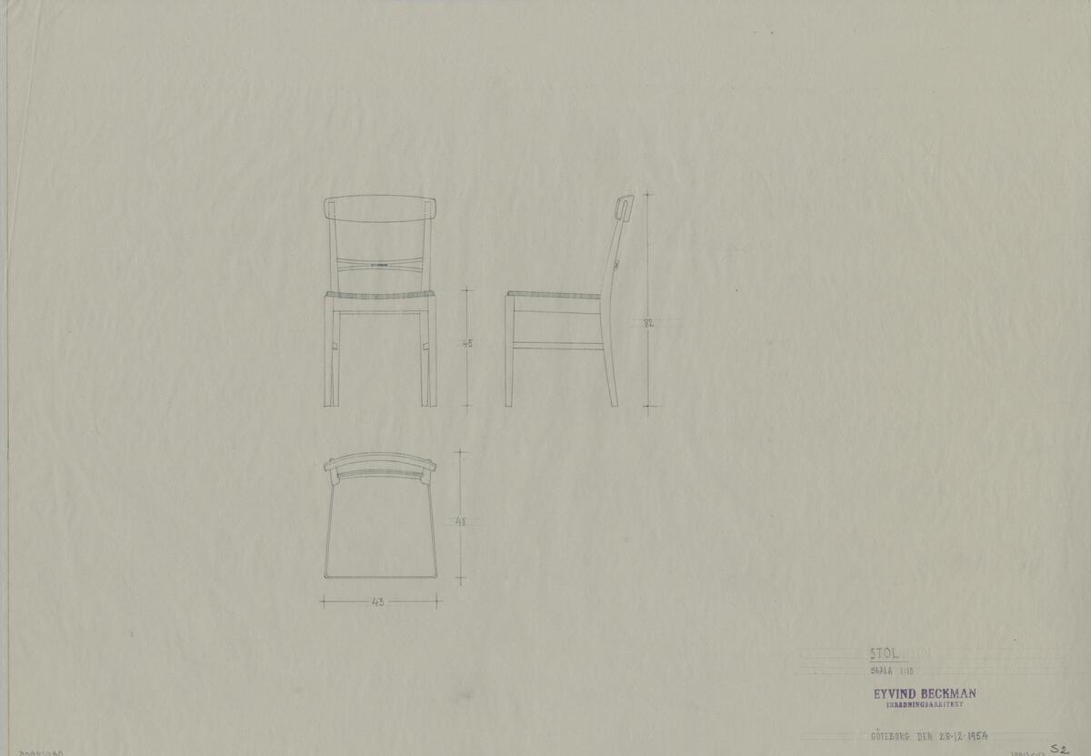 Stol [skiss] - Designarkivet / DigitaltMuseum