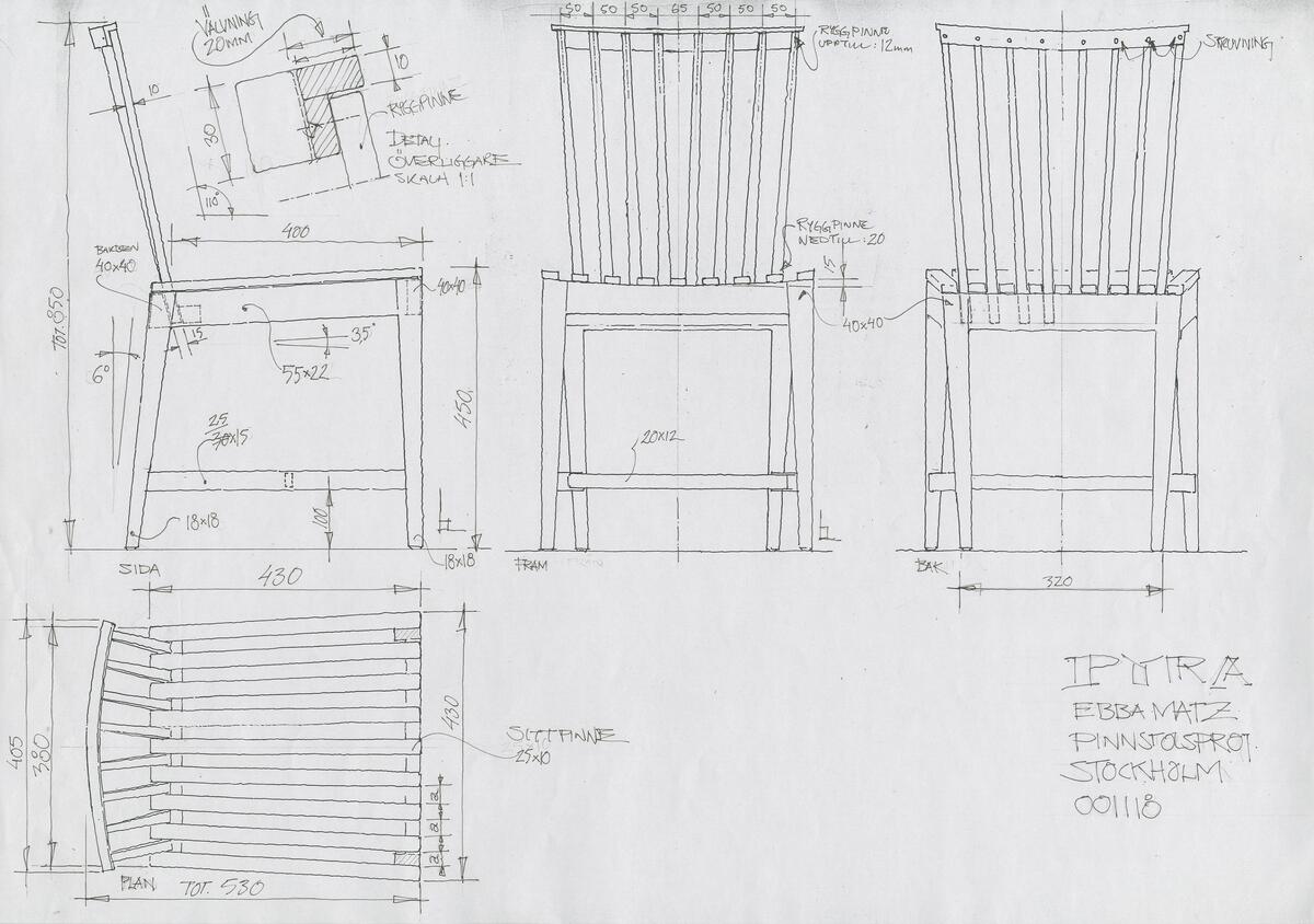 Stol [skiss] - Designarkivet / DigitaltMuseum