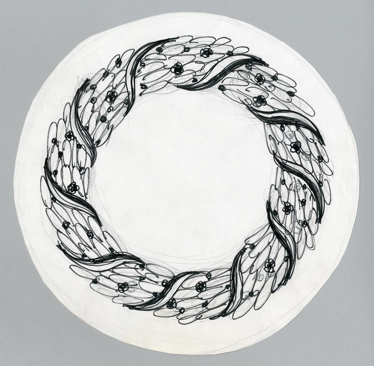 Krans [skiss] - Designarkivet / DigitaltMuseum