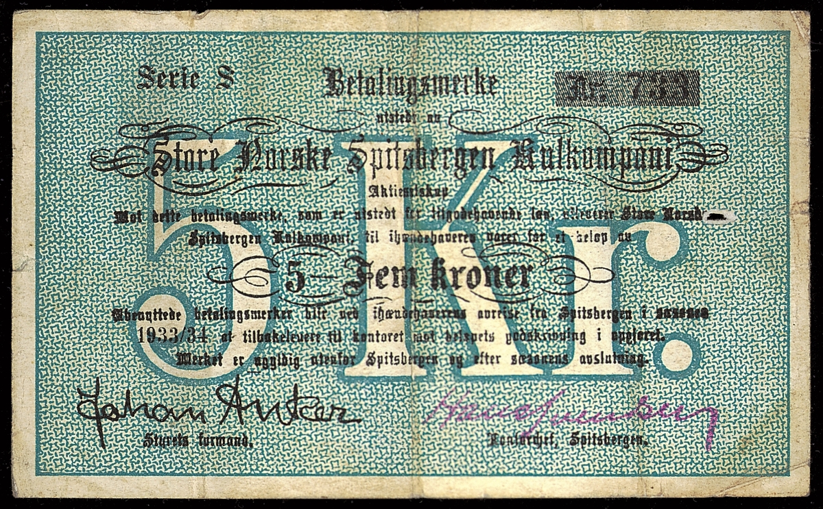 Svalbardsedler SNSK - Svalbard museum / DigitaltMuseum