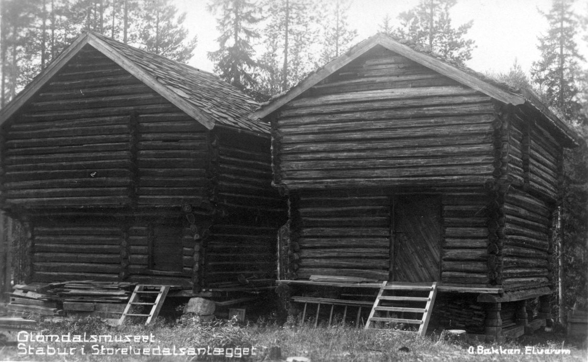 Stabbur fra Stor-Elvdal på Glomdalsmuseet.Postkort. - Anno ... Stabbur fra Stor-Elvdal på Glomdalsmuseet.Postkort. - Anno ...