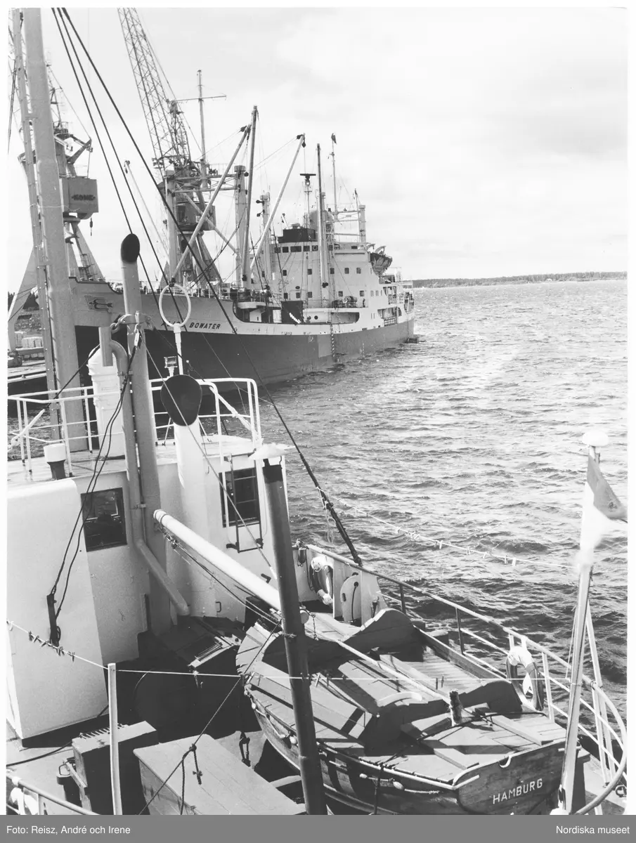 Västerbotten. Hamnbild från Umeå uthamn i Holmsund. - Nordiska museet ...