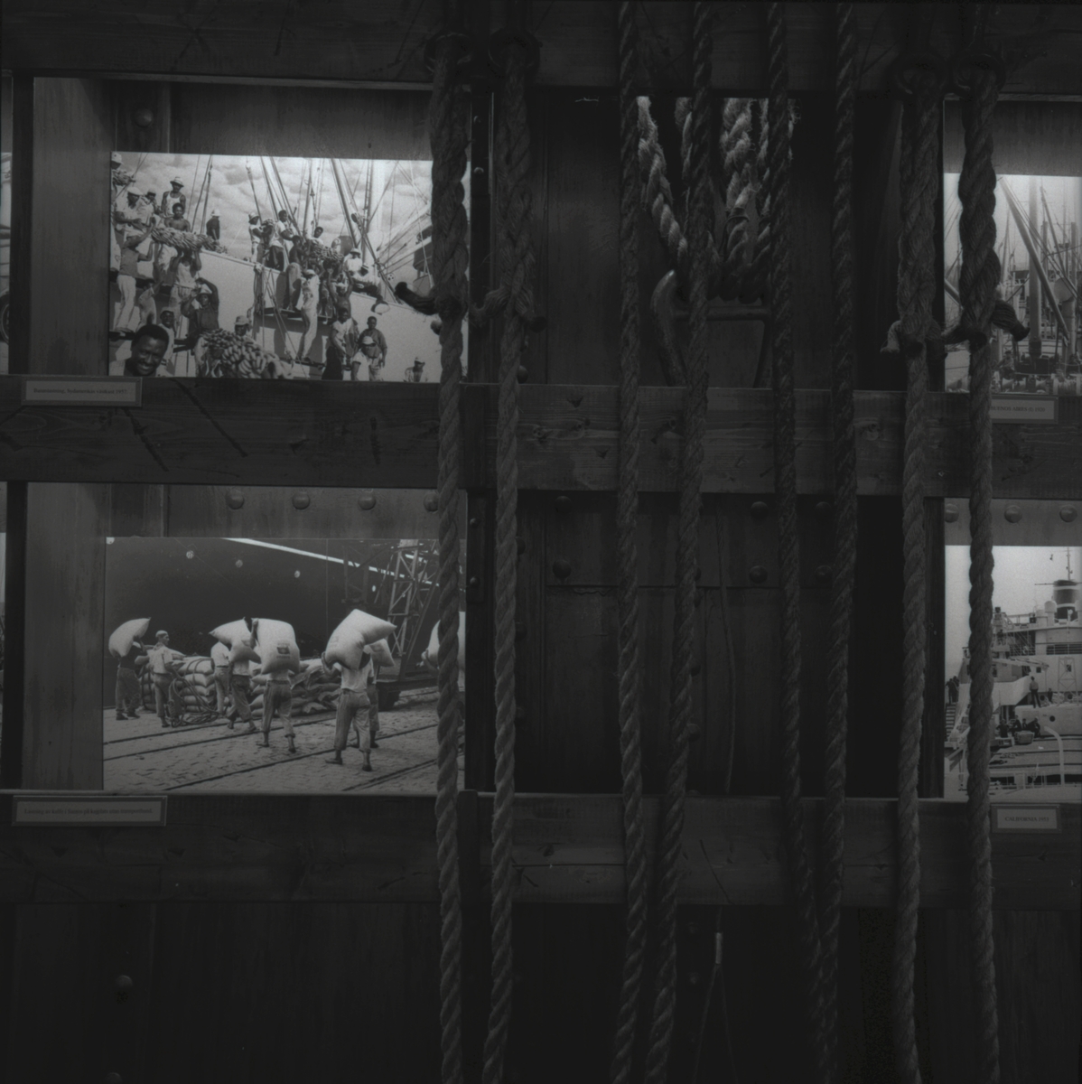 Utställningen Johnson line 100 år, 1890 - 1900 Nordstjernan. "Lastning ...