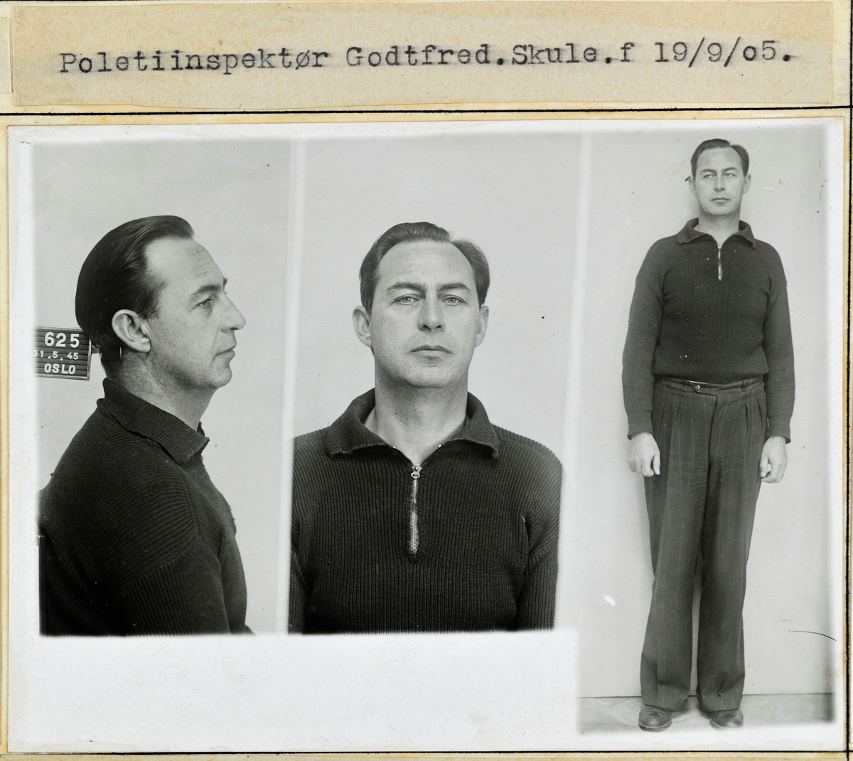 Forbryterportrett av politiinspektør Godtfred Skule - Justismuseet ...