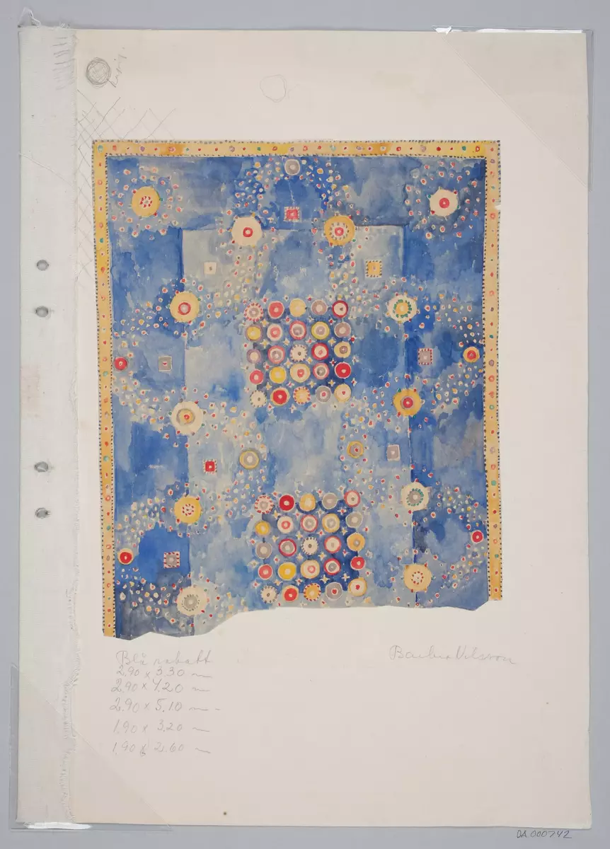 Blå rabatt [skiss] - Designarkivet / DigitaltMuseum