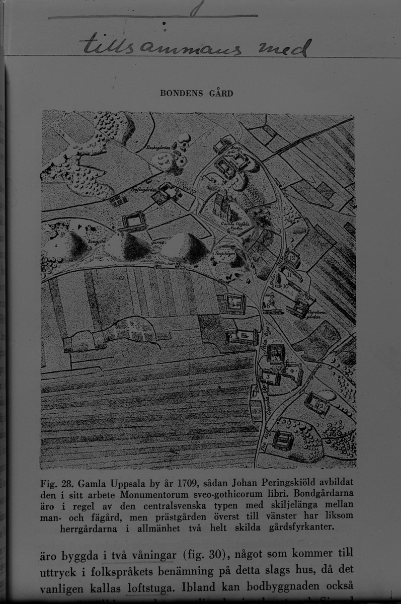 Karta över Gamla Uppsala by. - Västmanlands läns museum / DigitaltMuseum