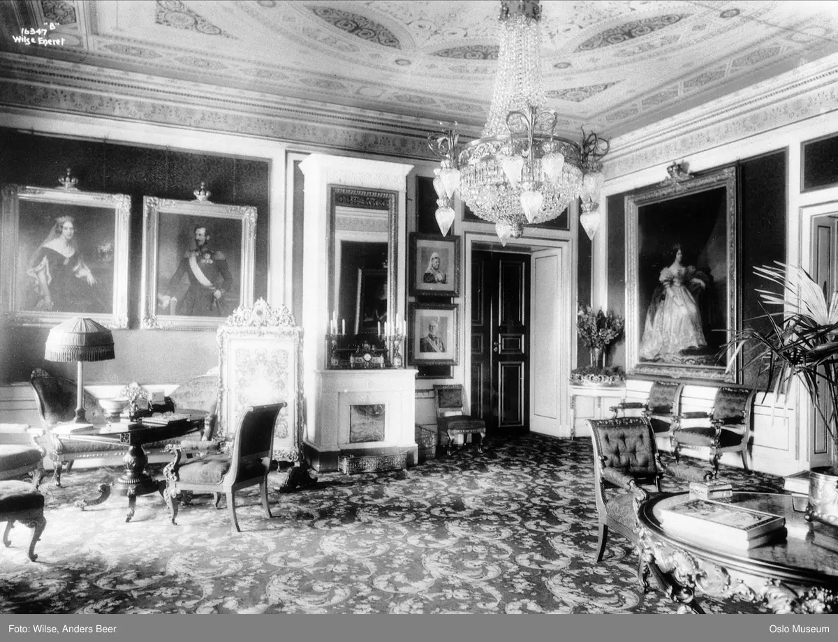 Slottet, interiør - Oslo Museum / DigitaltMuseum