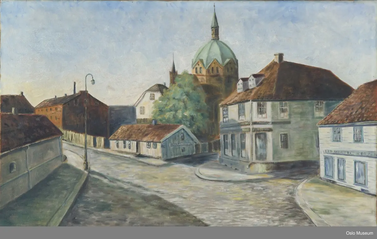 fra Hammersborg [oljemaleri] - Oslo Museum / DigitaltMuseum