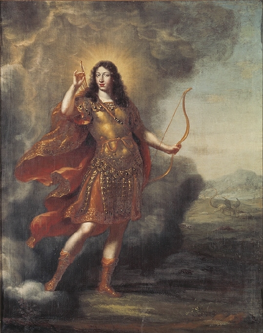 Karl XI, 1655-1697, kung av Sverige, som Apollo Pythias ...