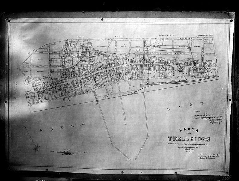 Karta över gamla Trelleborg 1929, 7644. - Trelleborgs museum ...