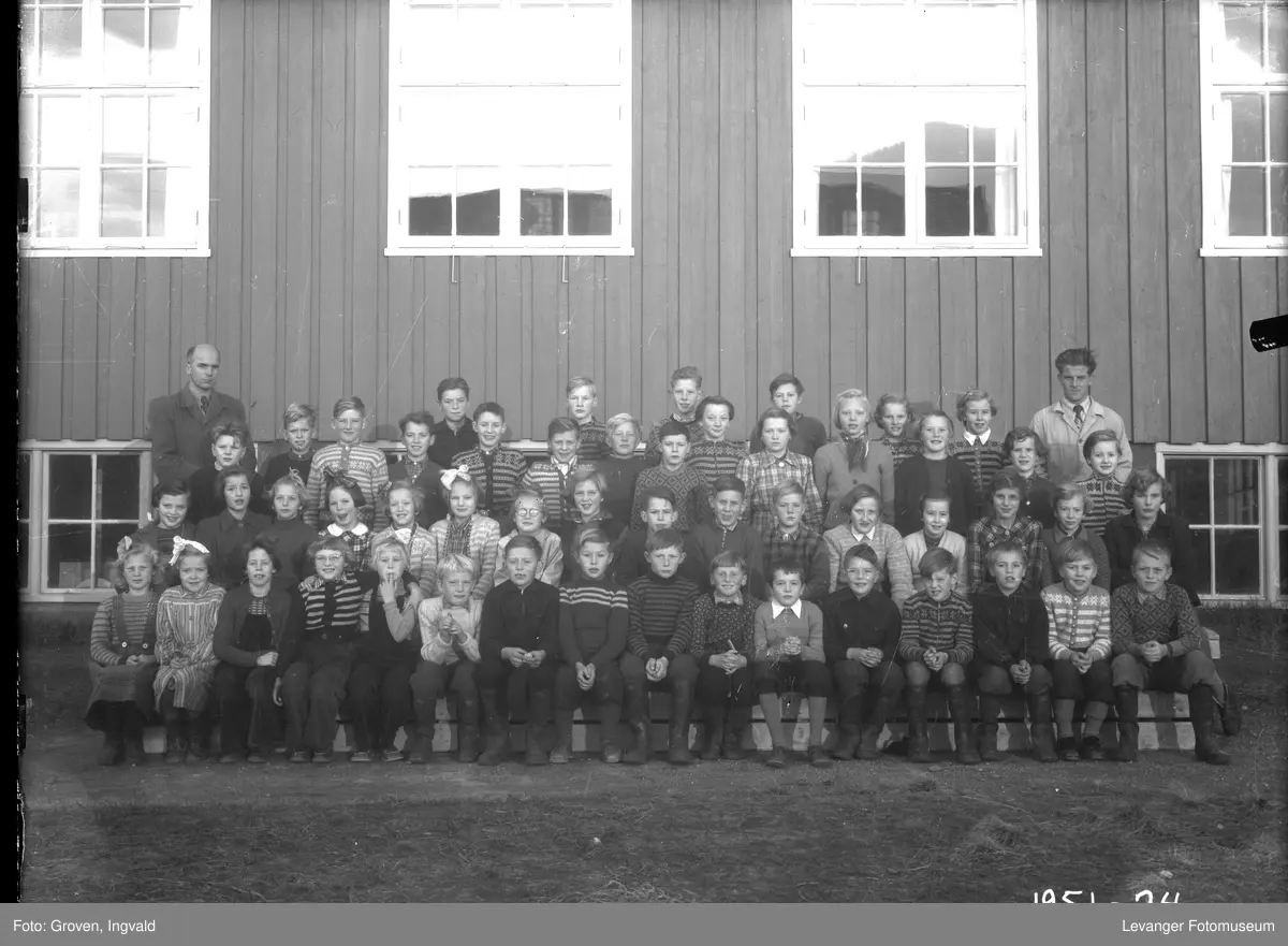 Skolebilde Fra Folkeskole Skole Ikke Kjent Levanger Fotomuseum