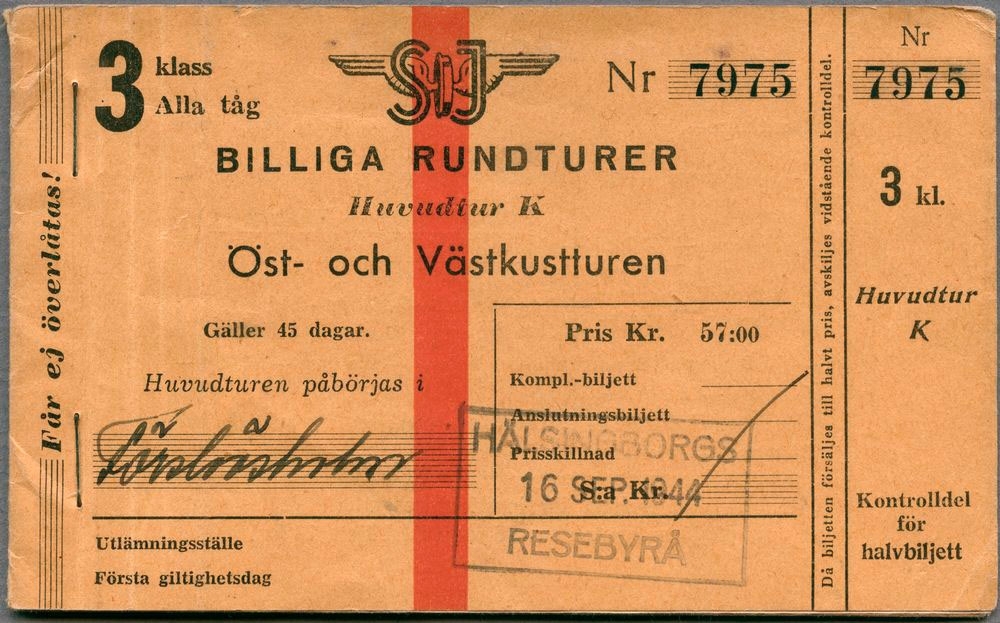 Rundtursbiljett - Järnvägsmuseet / DigitaltMuseum