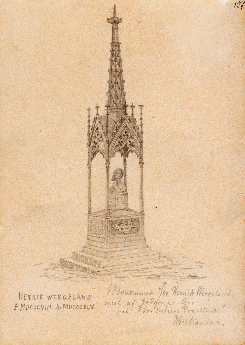 Henrik Wergeland/ f: MDCCCVIII d: MDCCCXLV/Monument for Henrik ...