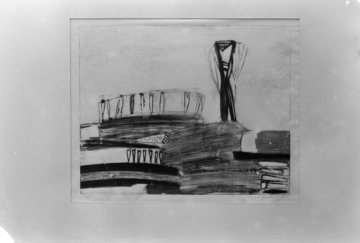 Maleriutstilling i Trondheim Kunstforening, bilder av Bjarne Brunsvik ...