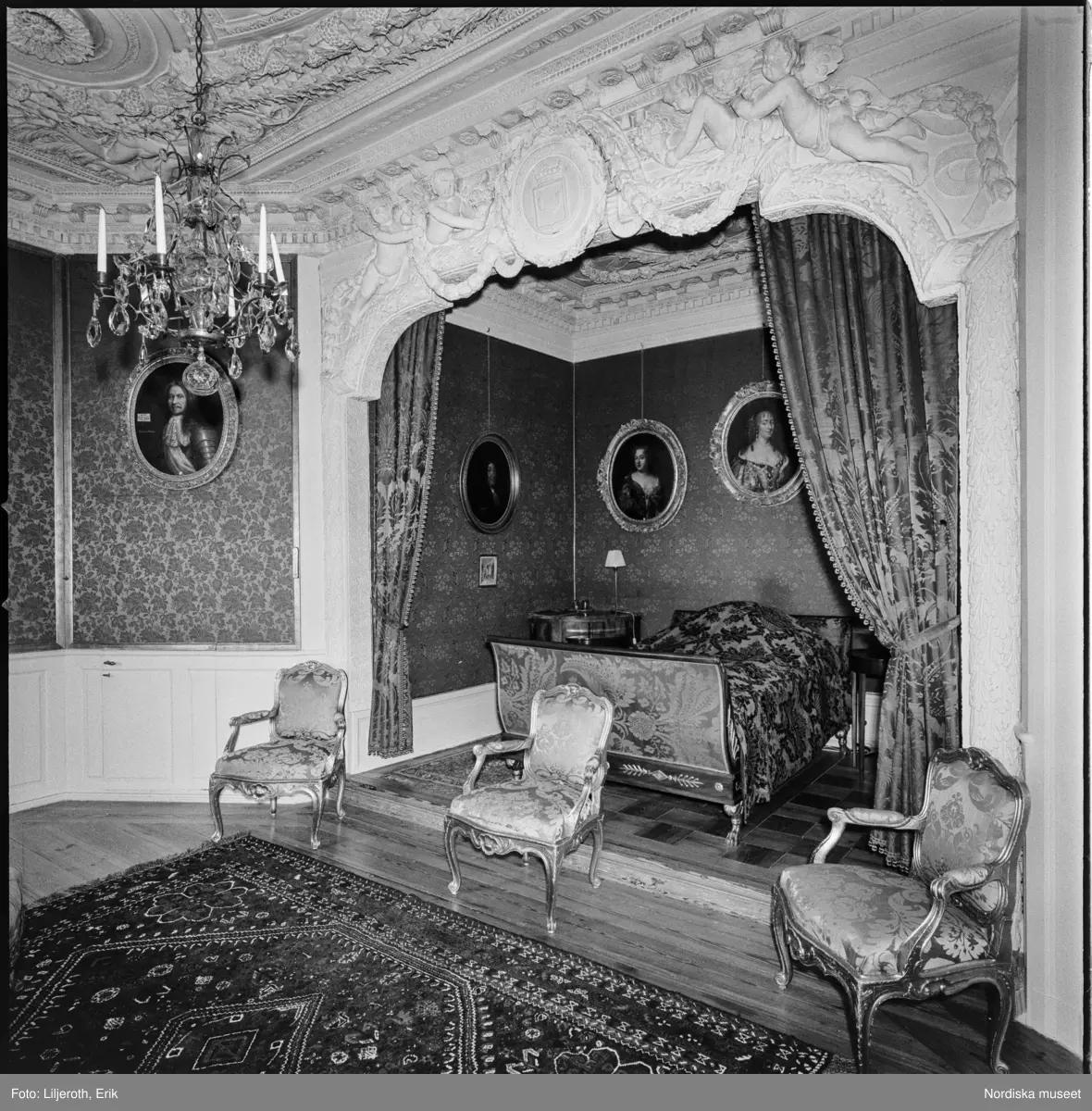 Ericsbergs slott, interiör, Stora Malms socken, Södermanland ...