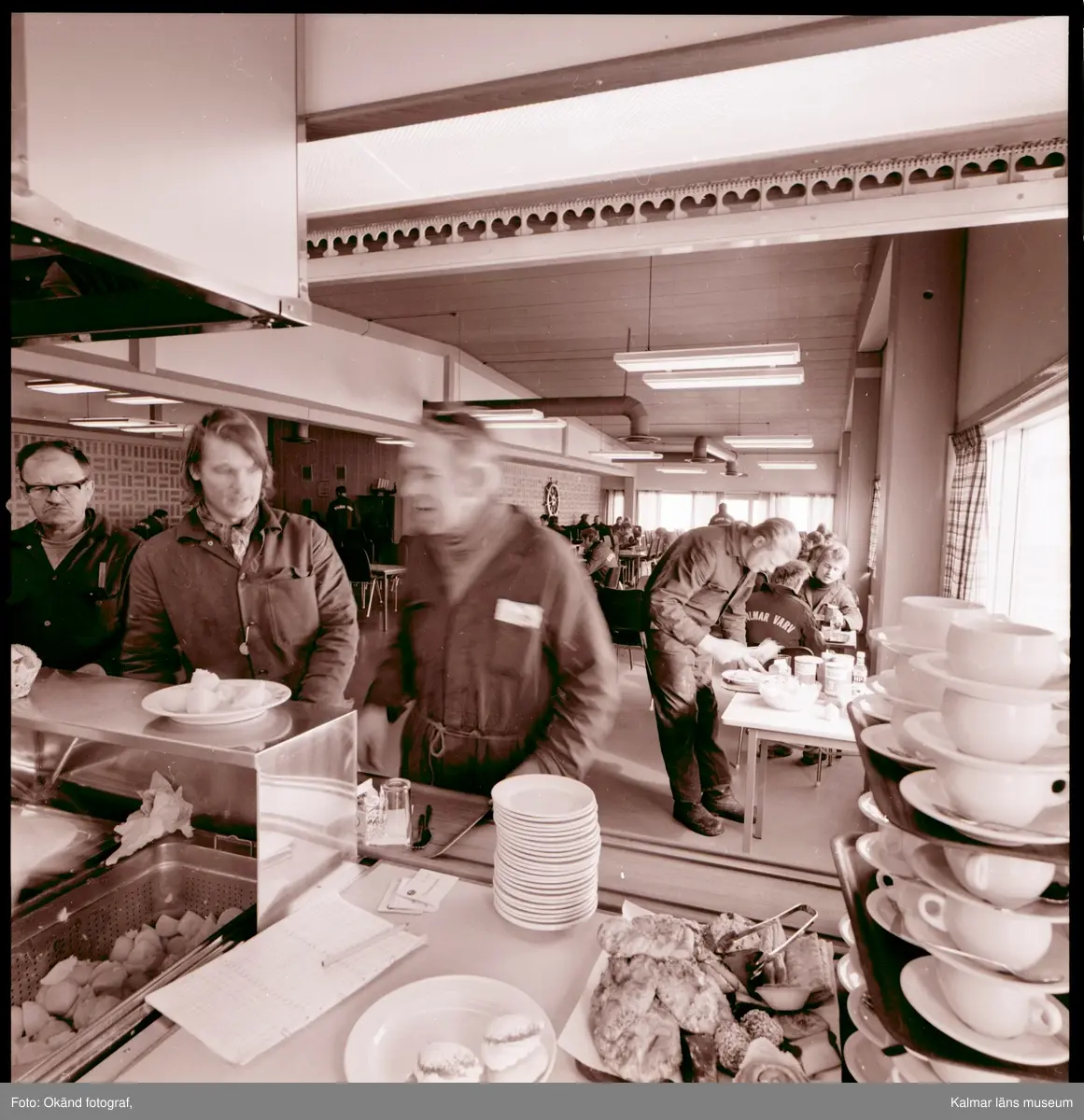 Matsalen på varvet i Kalmar, år 1975. - Kalmar läns museum / DigitaltMuseum