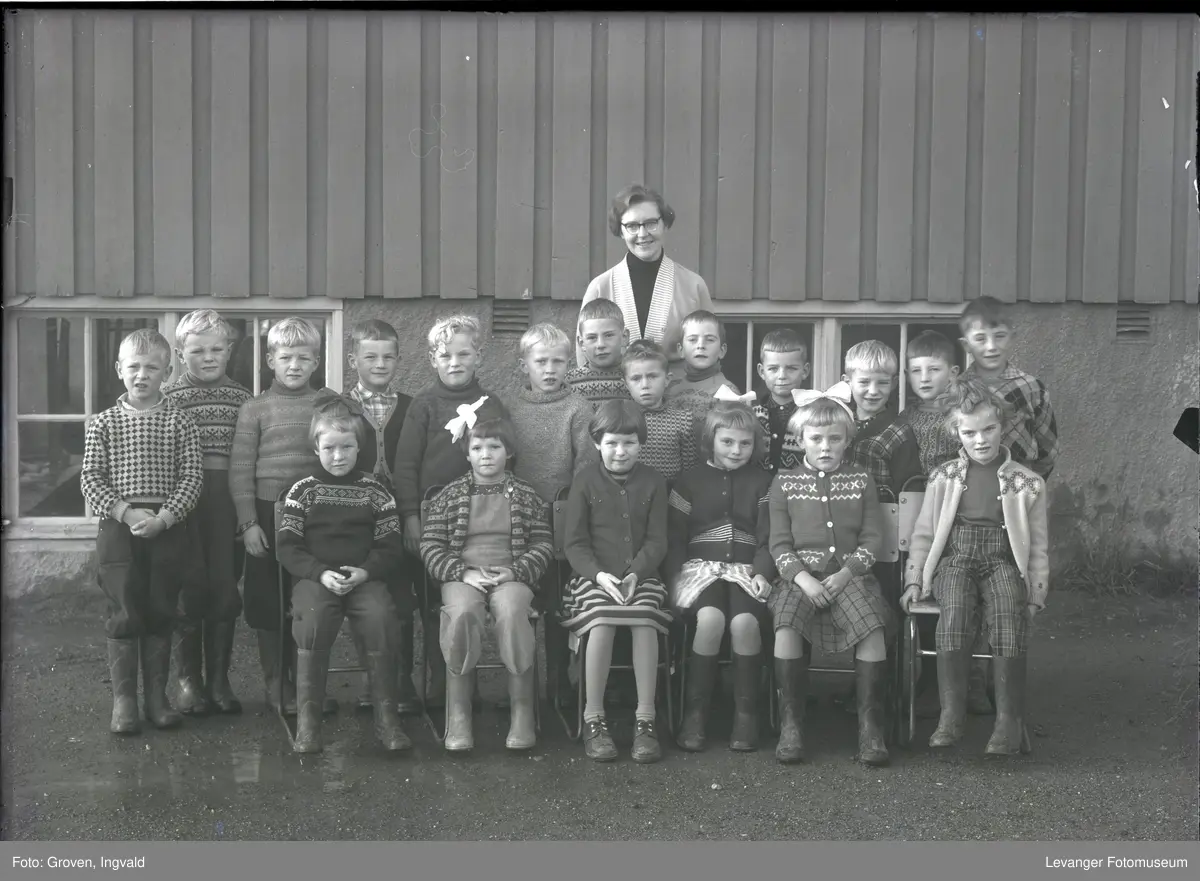 Skolebilde Fra Folkeskole Skole Ikke Kjent Levanger Fotomuseum
