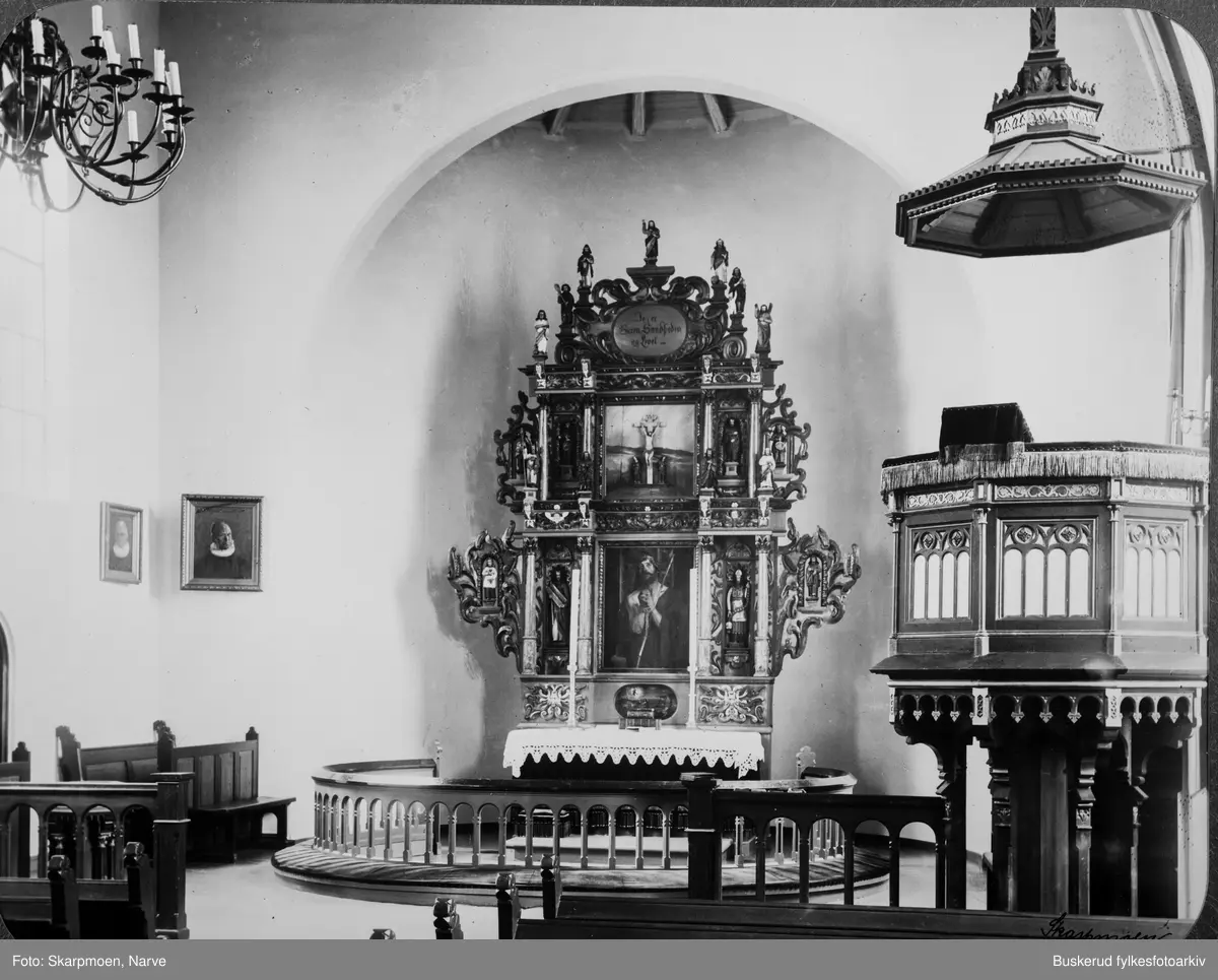 Norderhov kirke interiør Norderhov kirke er en korskirke fra 1170 som ...