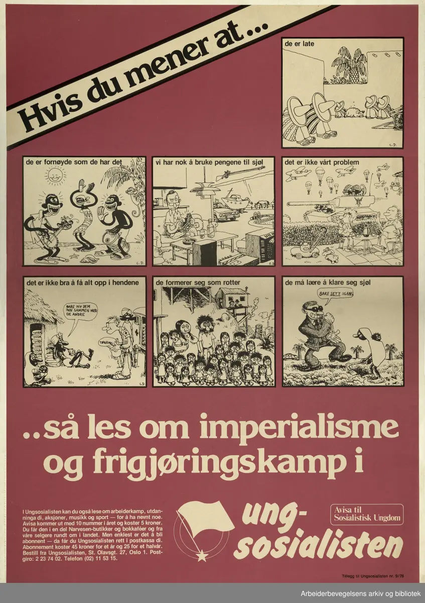 Plakat SU: Plakat med tegneseriestripe om imperialisme fra ...