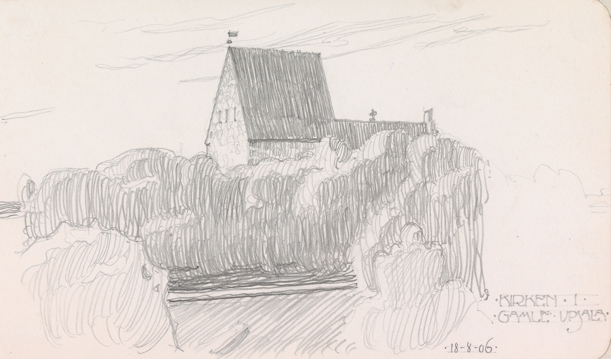 Kirken i Gamle Uppsala [Tegning] - Nasjonalmuseet, arkitektursamlingene ...