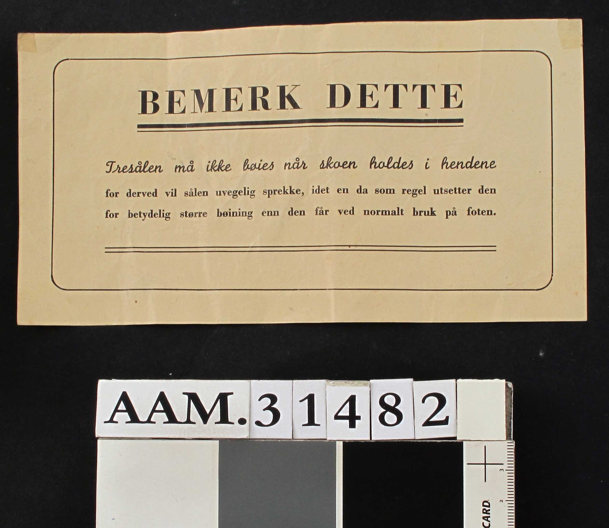 Advarsel, papirlapp - Aust-Agder museum og arkiv – KUBEN / DigitaltMuseum