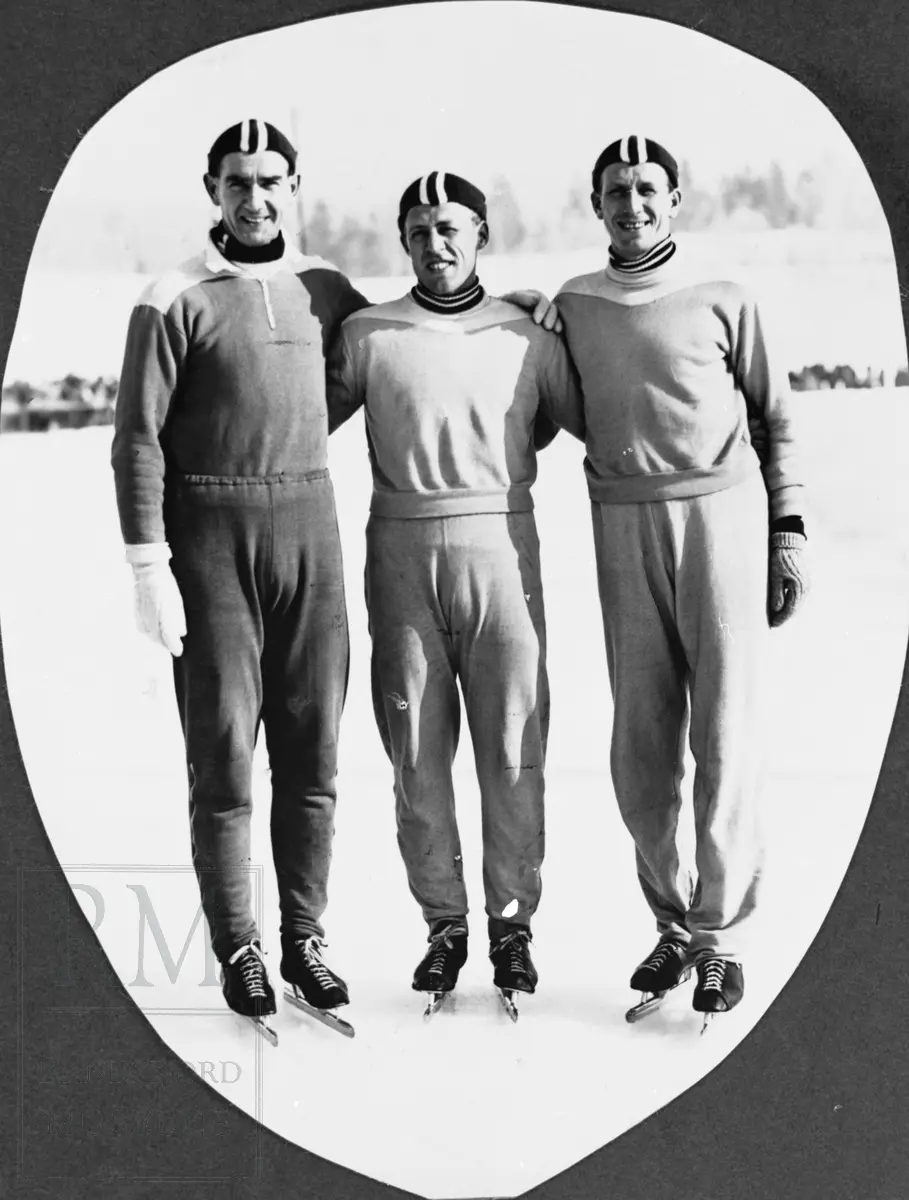 Skøyteløpere Odd Lundberg, Torodd Hauer og Reidar Liaklev - Hadeland ...