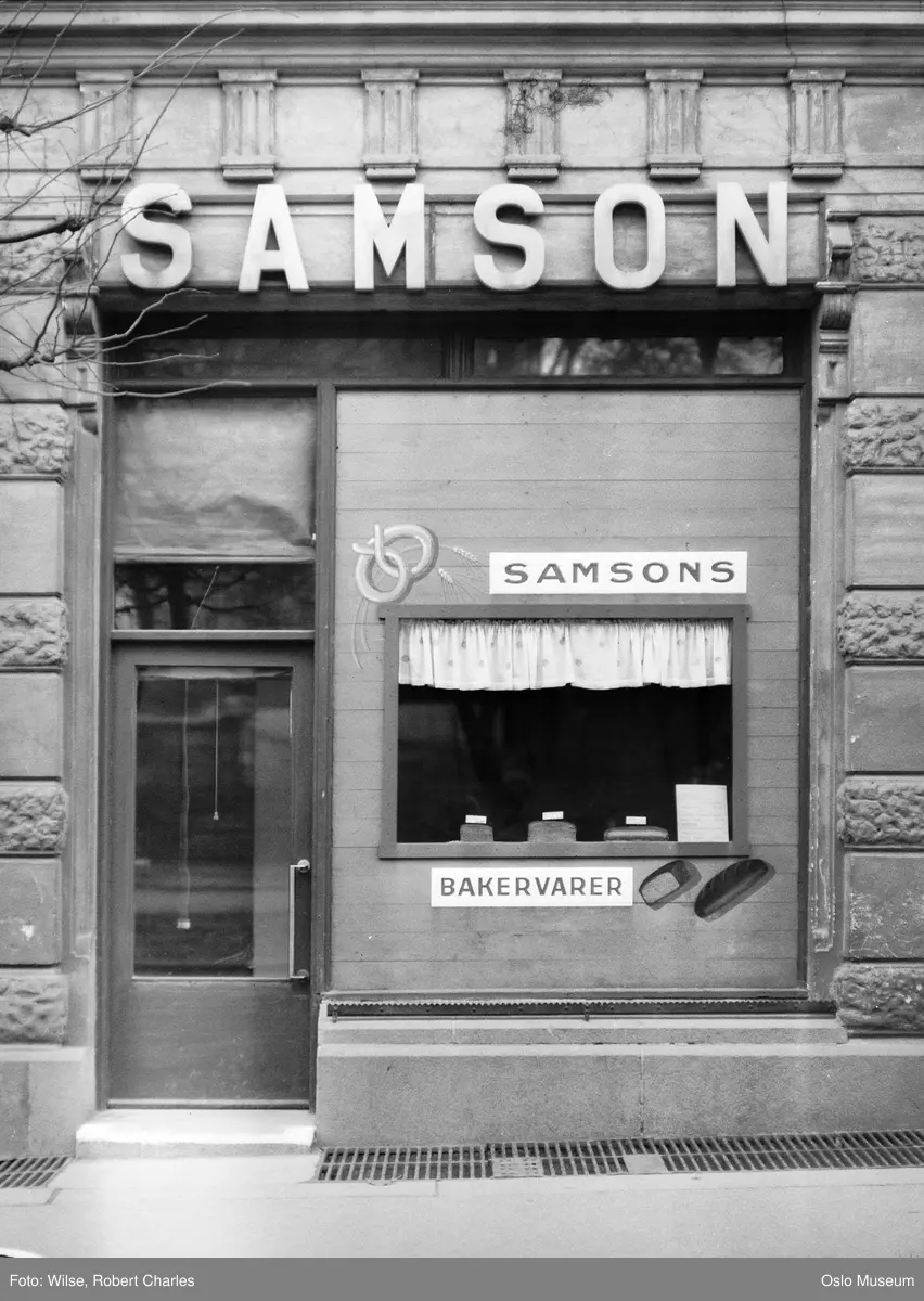Baker Samsons utsalg i Gyldenløves gate 6. - Oslo Museum / DigitaltMuseum
