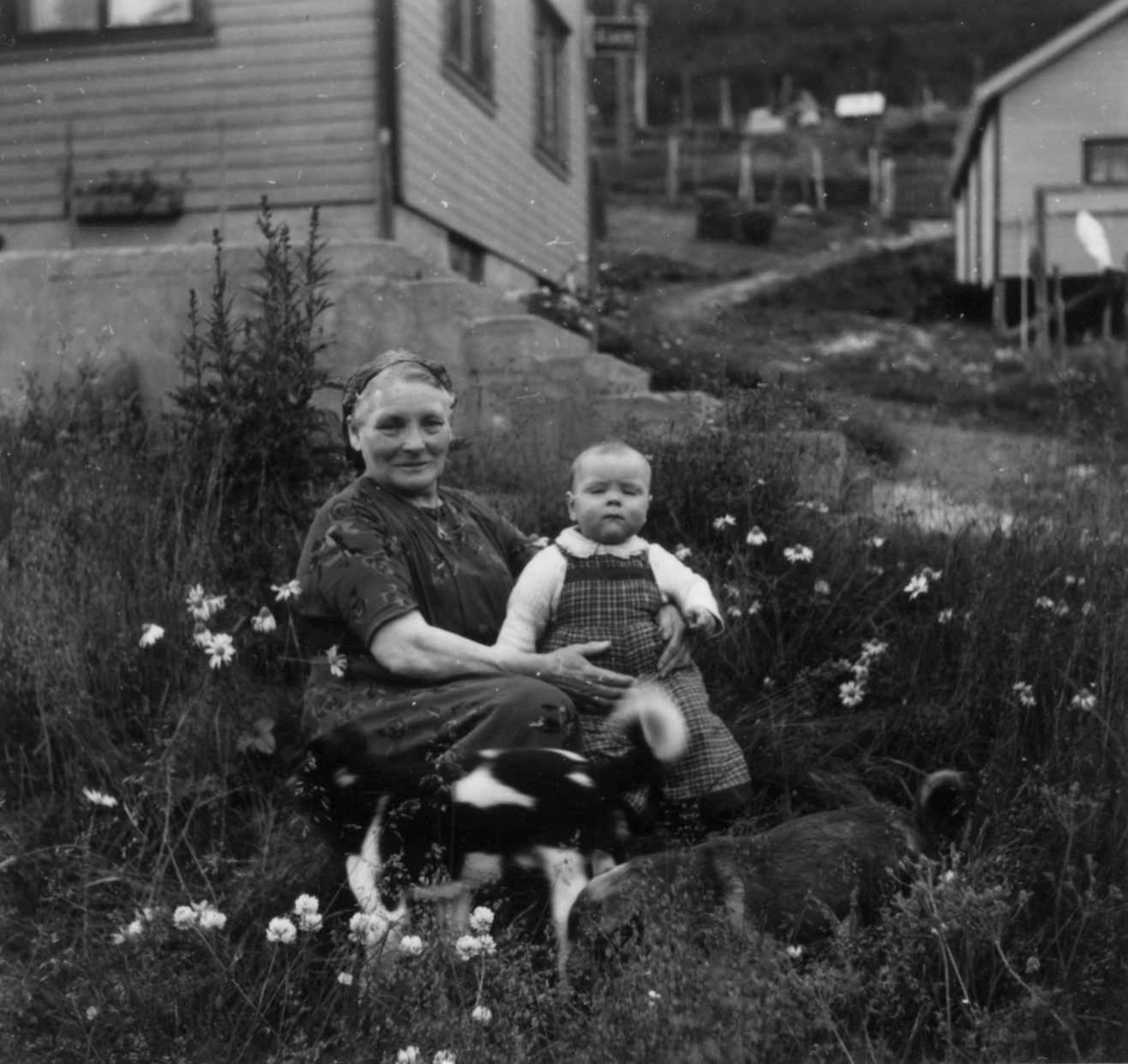 Portrett av Marie Pedersen med dattersønn, 1955. - Norsk Folkemuseum ...